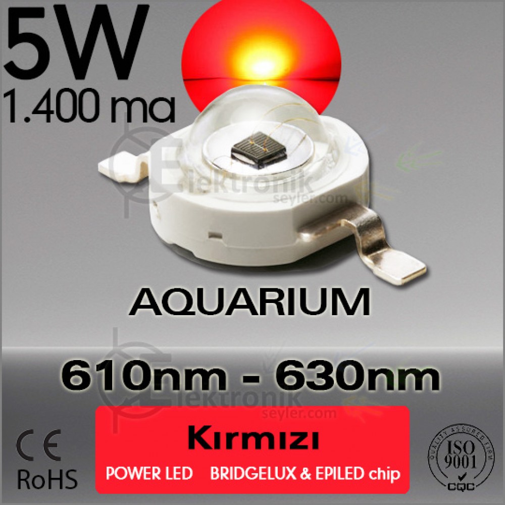 LED 5W Kırmızı 610nm-630nm Bridgelux